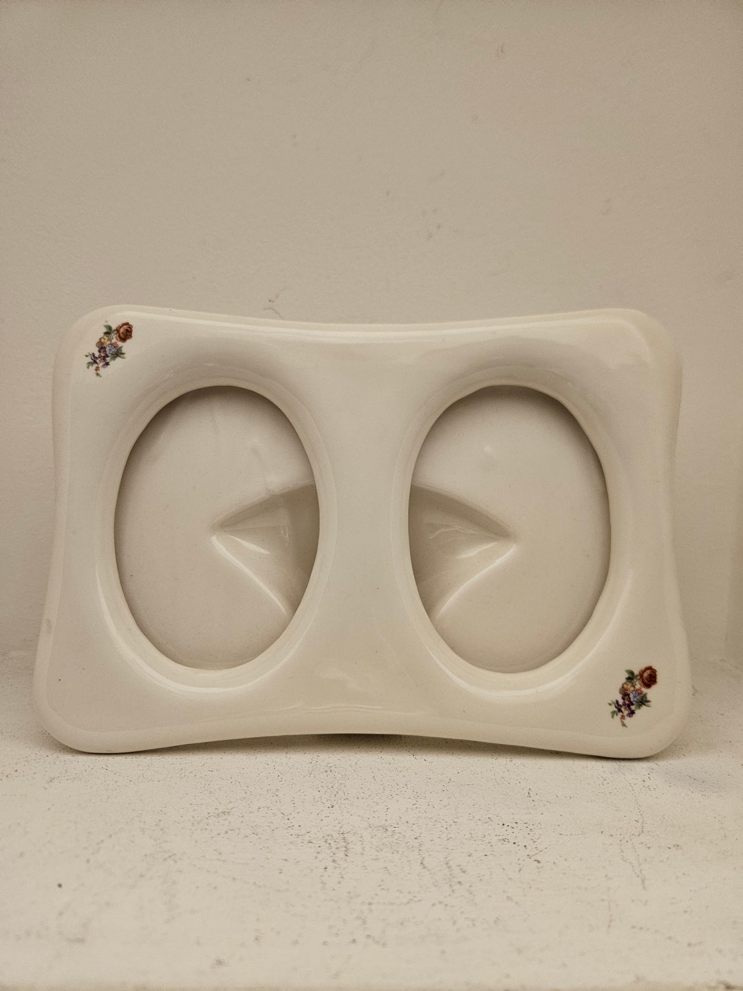 Sweet Large Double Oval Shaped Ceramic Frame With Florals - Etsy