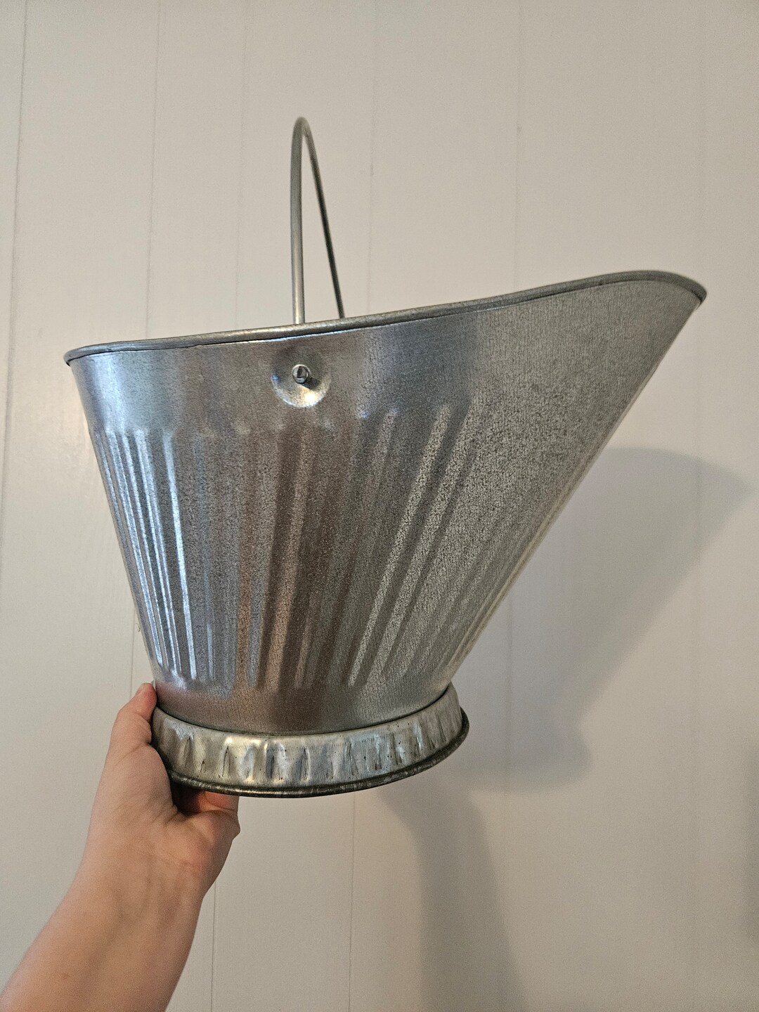 Vintage Galvanized Metal Coal Ash Bucket With Round Steel Handle - Etsy
