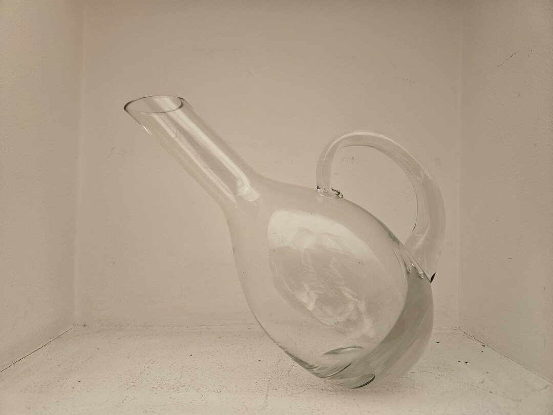 Beautiful Minimalist Clear Glass Decanter Pitcher Vintage - Etsy