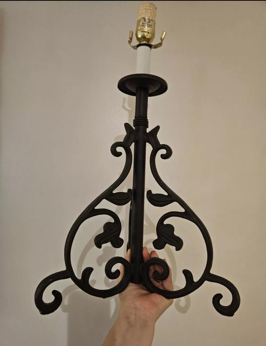 Vintage Wrought Iron Scroll Lamp, Lampshade Excellent Condition - Etsy