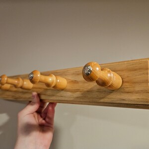Small Pretty 4 Peg Wood Peg Rail Rack With Pretty Brass Details - Etsy