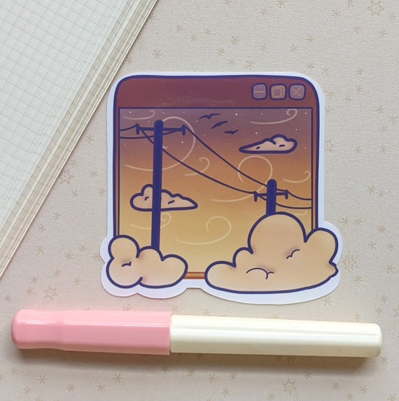 Late Summer Lo-fi Sunset Vinyl Sticker 3.5 Die Cut - Etsy