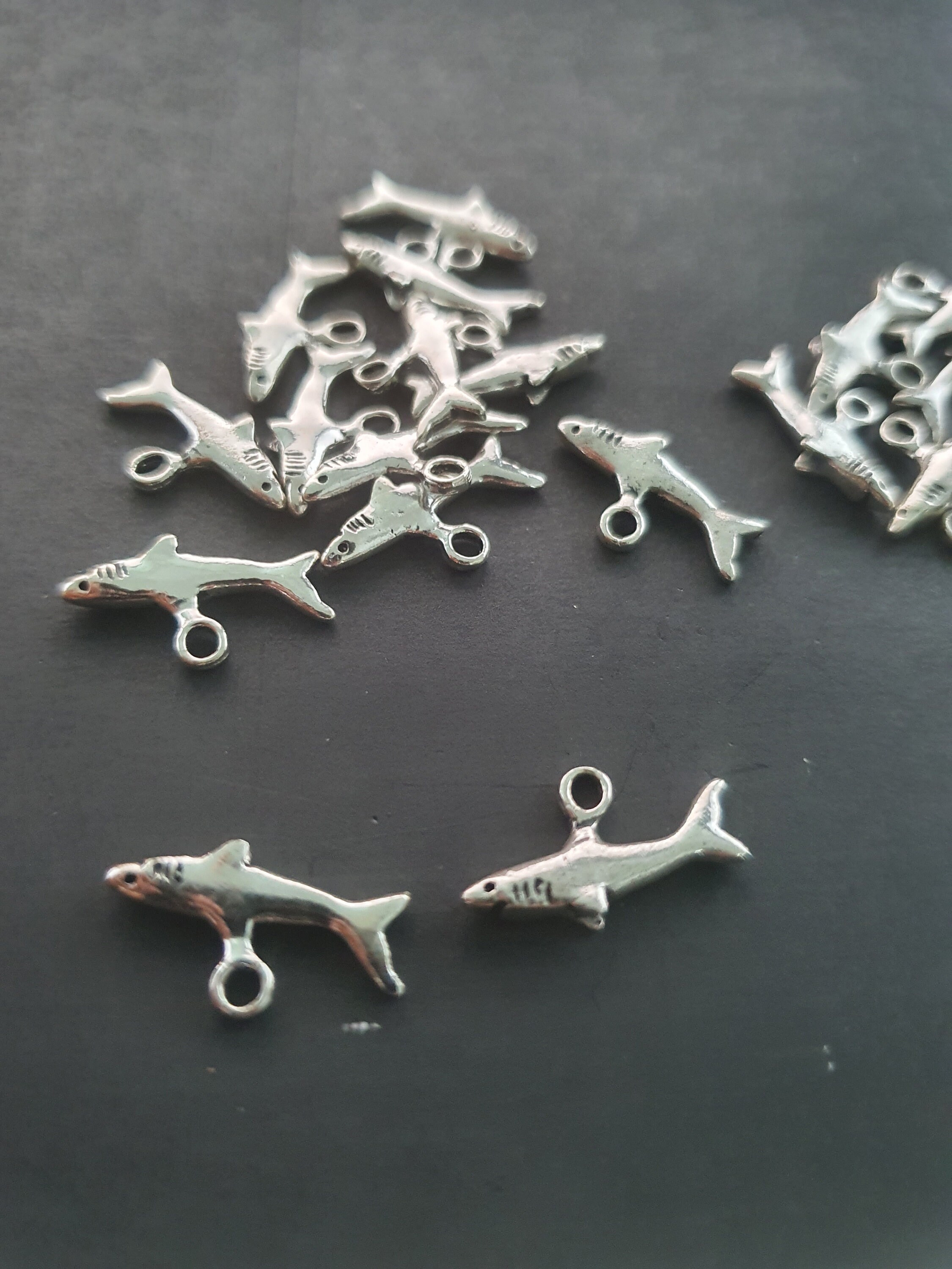 Silver Shark Pendant 1 Piece 925 Sterling Antique Silver - Etsy