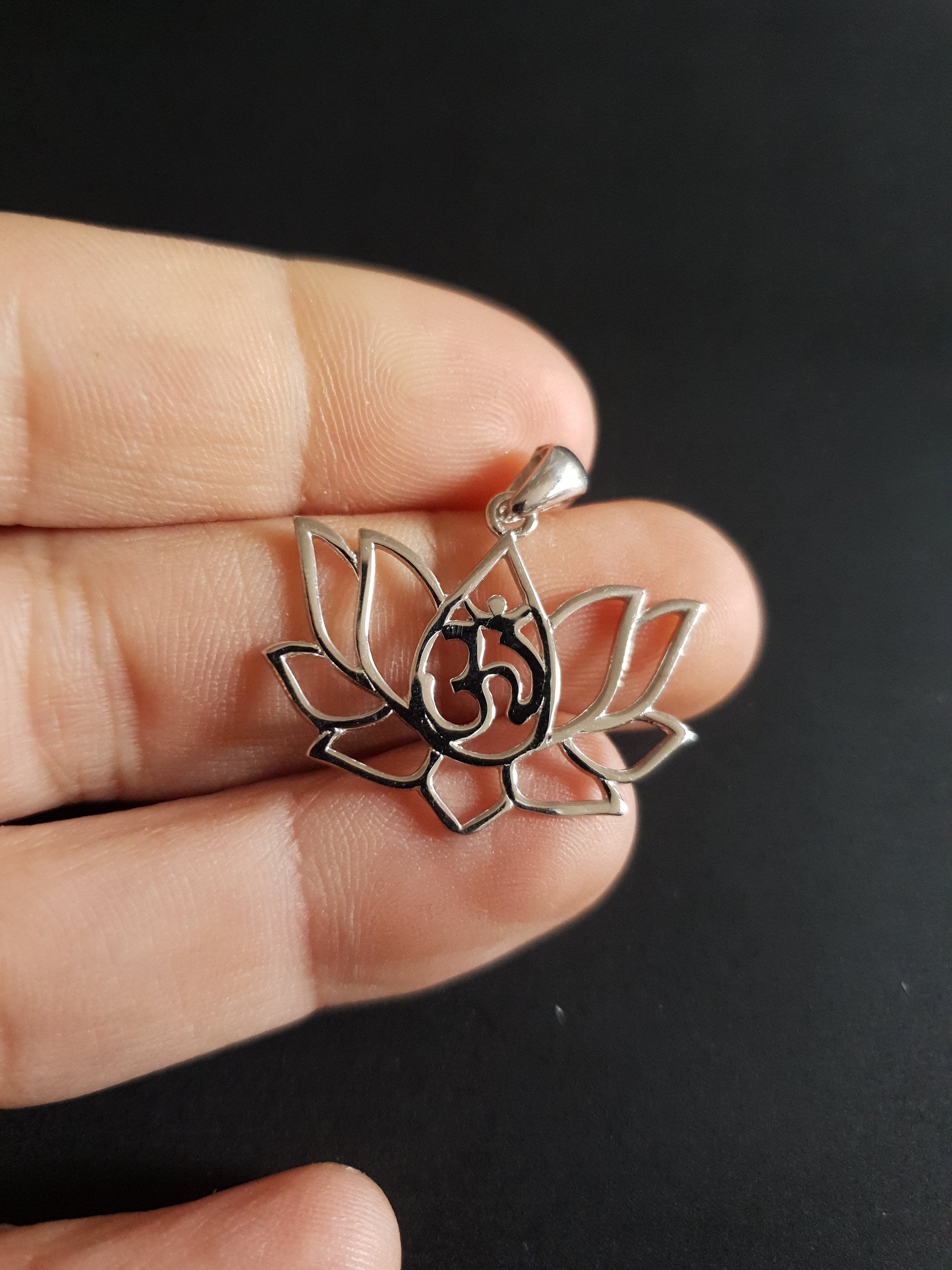 Silver Lotus Pendant 1 Piece 925 Sterling Silver Lotus Charm - Etsy