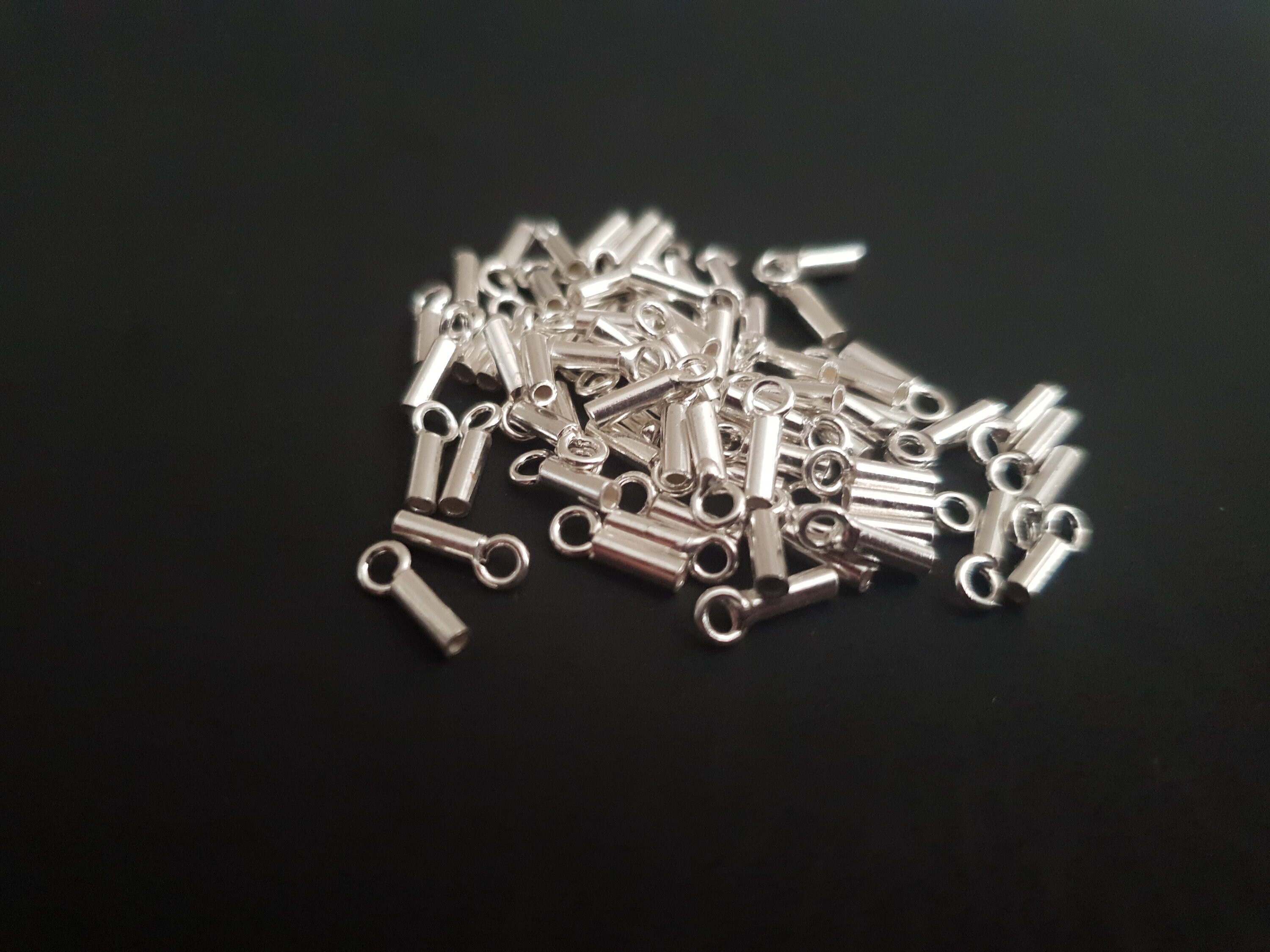 Silver End Caps 10 Pieces 925 Sterling Silver Cord End Caps - Etsy