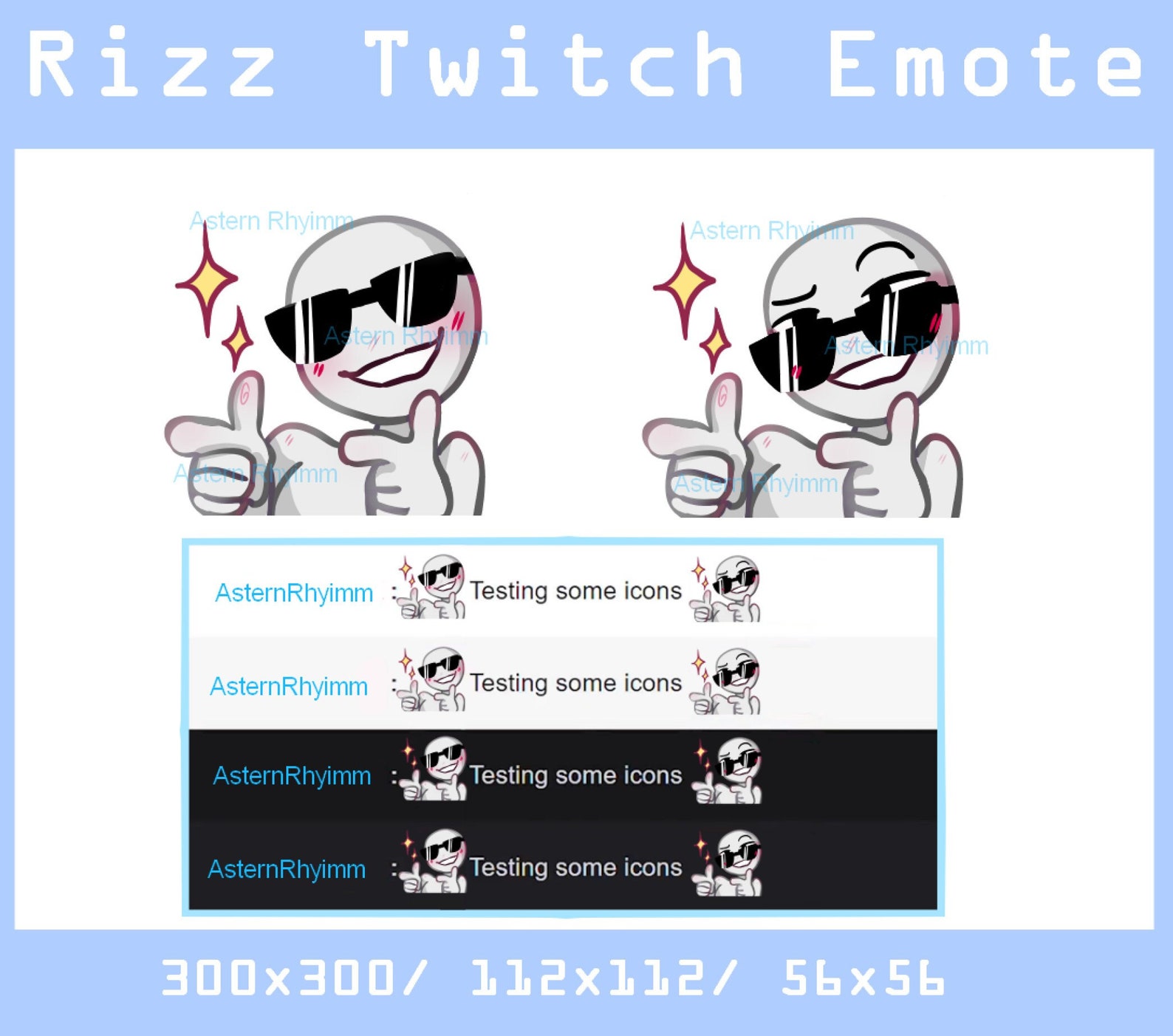 2 Rizz Twitch Emote Twitch Discordstreamer - Etsy