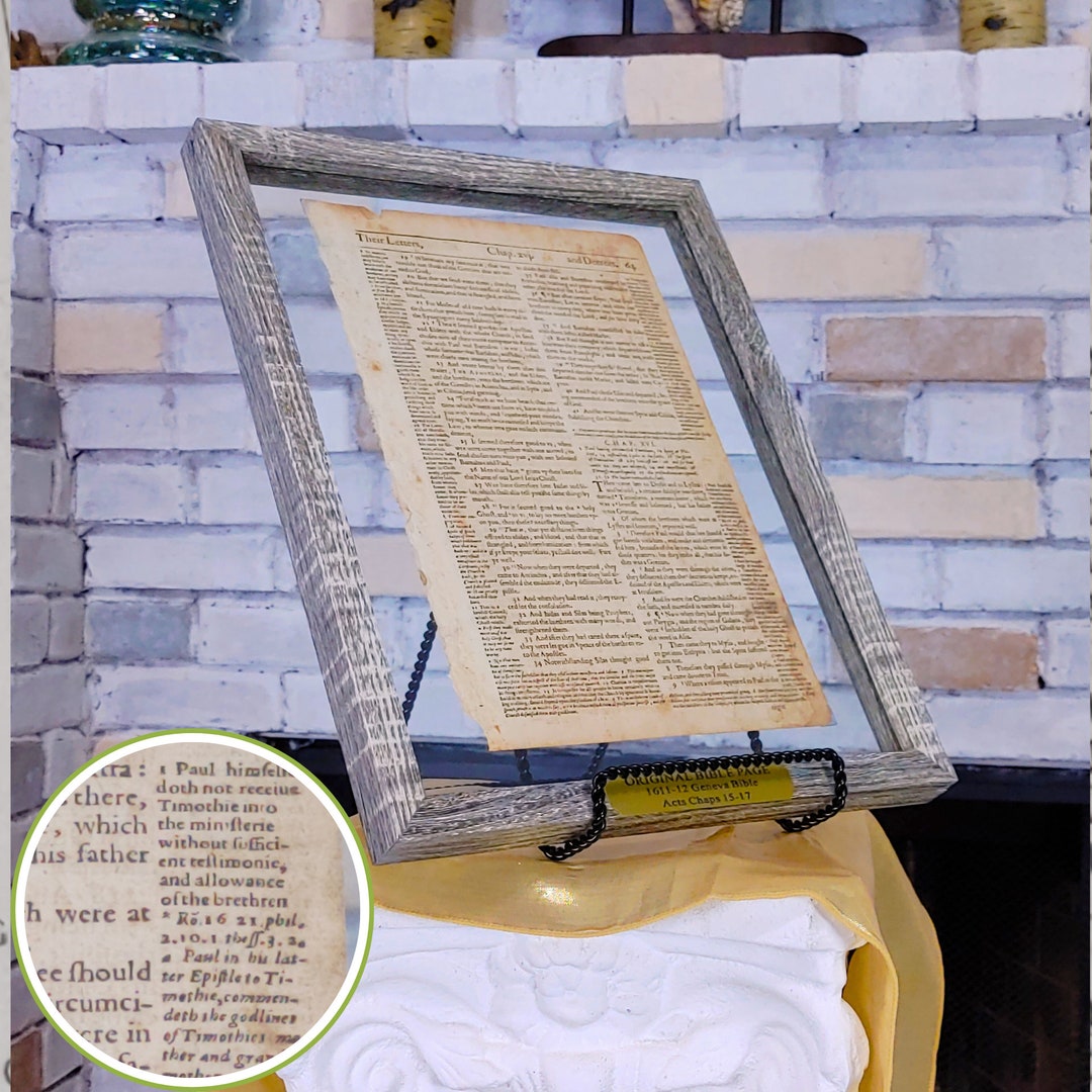 Holy Scriptures Ancient Framed Page Handmade Christian Art Framed Bible ...