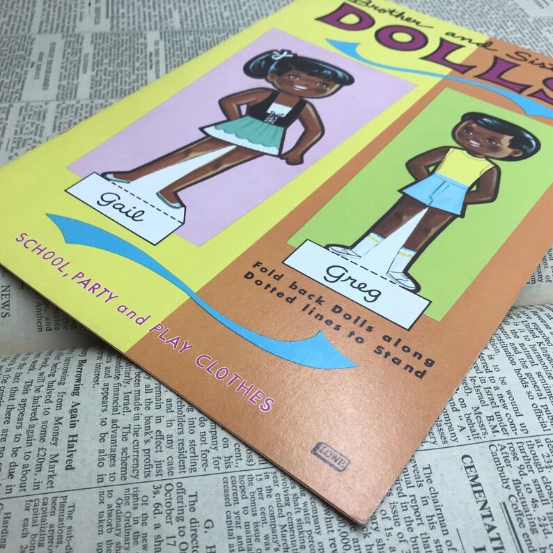 Paper Dolls Uncut Brother and Sister Dolls Samuel Lowe Co. - Etsy