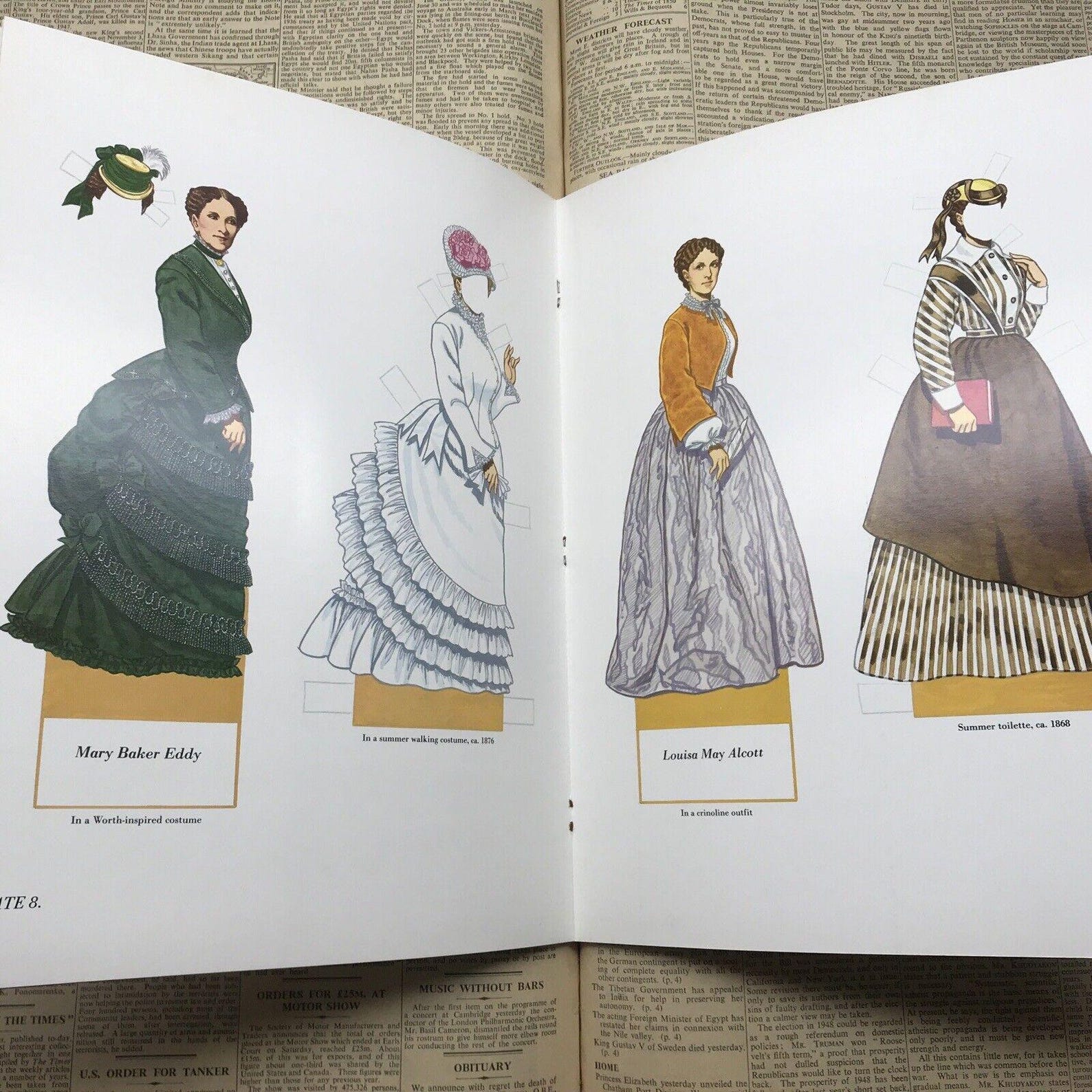 Paper Dolls Uncut Famous American Women Tom Tierney Dover 1987 - Etsy