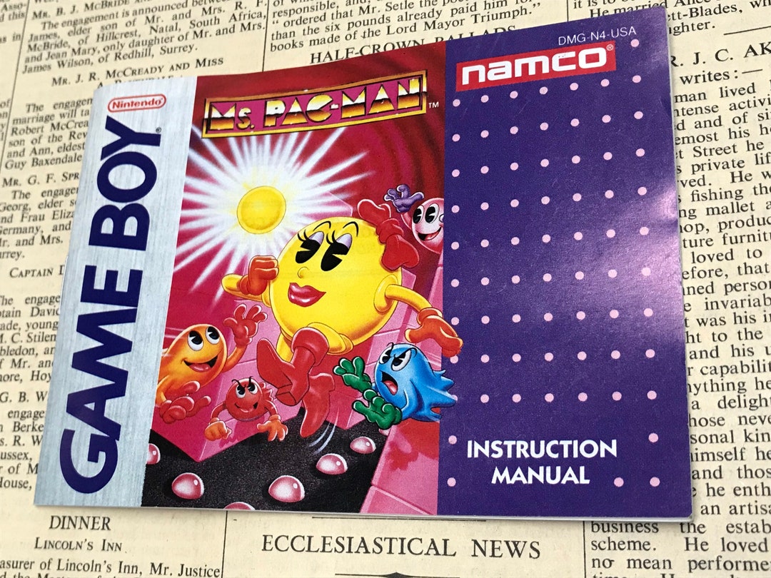 Ms. Pac Man Nintendo Game Boy Instruction Booklet - Etsy