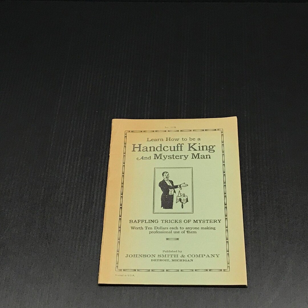 Learn How to Be a Handcuff King and Mystery Man Johnson Smith 1940s - Etsy