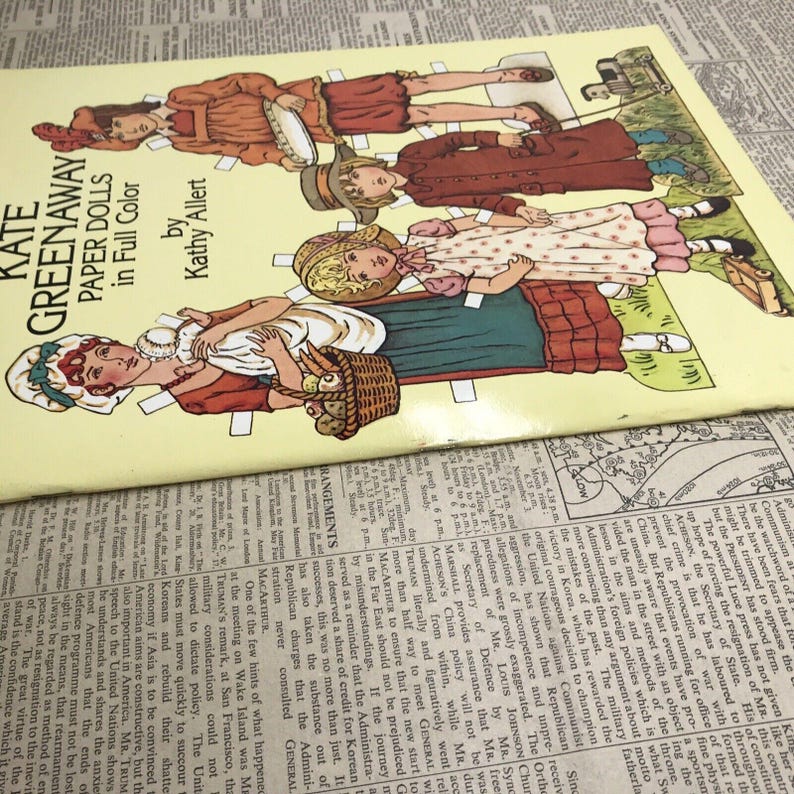 Paper Dolls Uncut Kate Greenaway Kathy Allert Dover 1981 - Etsy