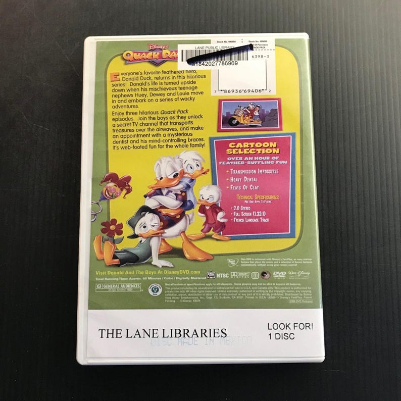 Disney's Quack Pack DVD 2006 Volume 1 Animated Series Cartoon - Etsy