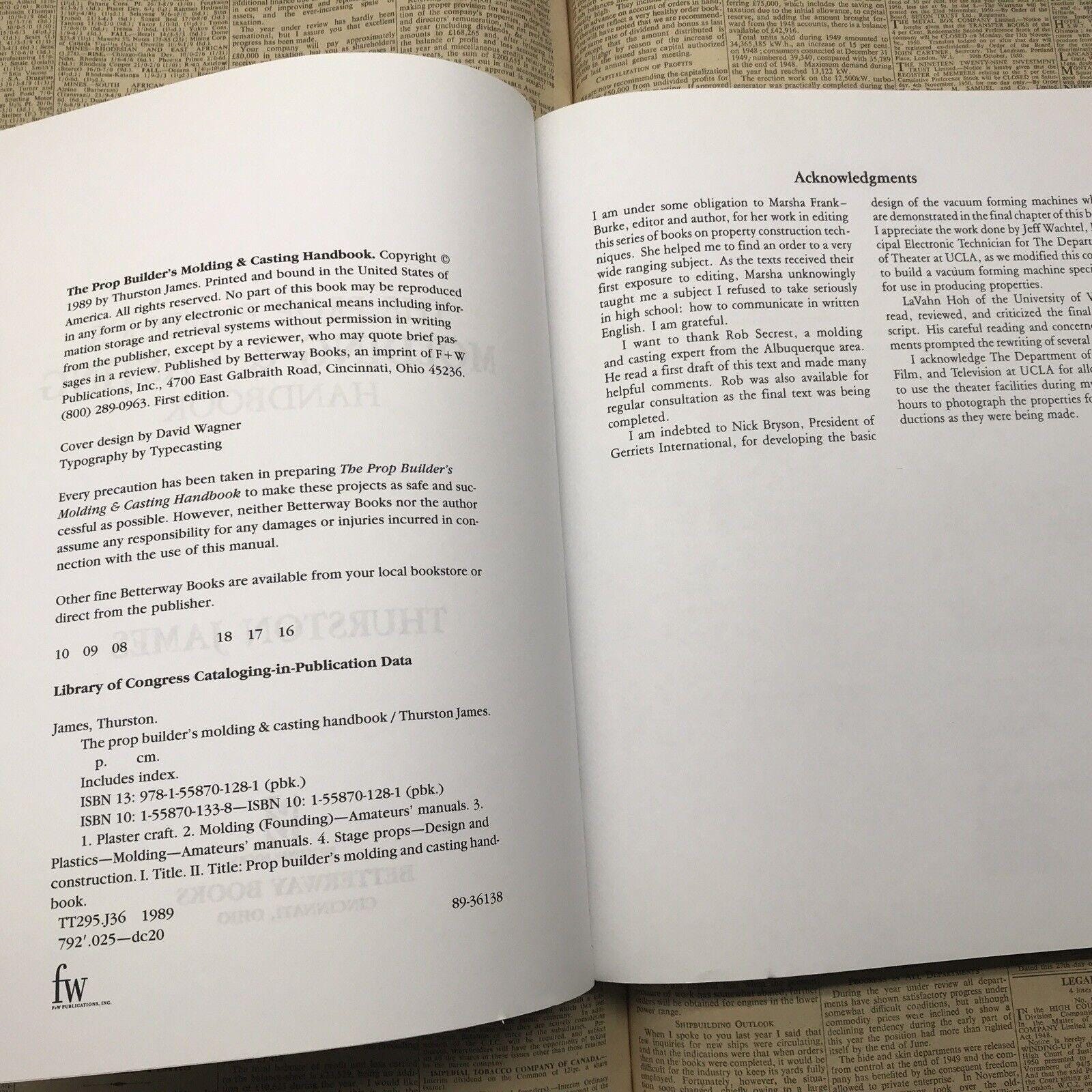 Prop Builder's Molding and Casting Handbook by Thurston James 1989 - Etsy