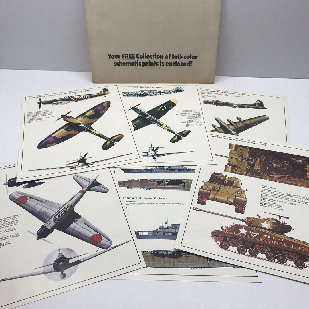 World War II Military Schematic Prints~lot of 6~original Paper Envelope ...