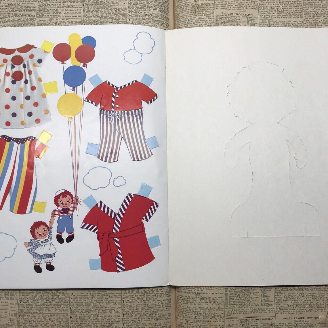 Paper Dolls Raggedy Ann and Andy Circus Uncut 1974 - Etsy