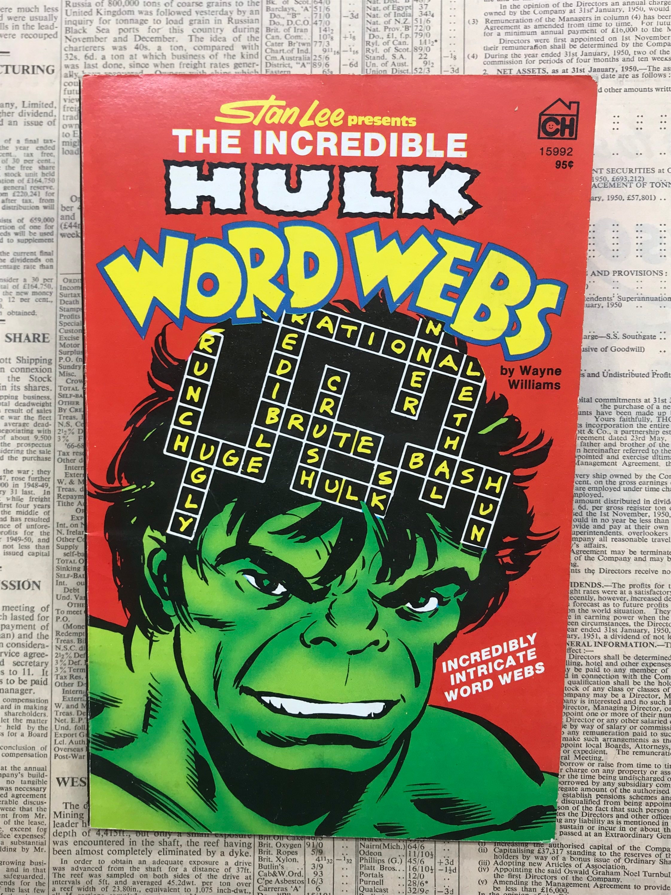 The Incredible Hulk Word Webs by Wayne Williams, Collectible 1978 ...