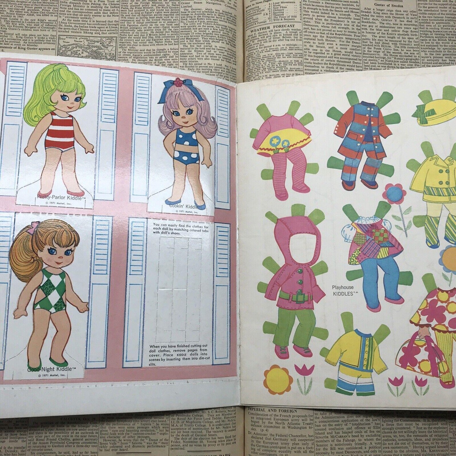 Paper Dolls Uncut Liddle Kiddles Playhouse Kiddles 1971 - Etsy