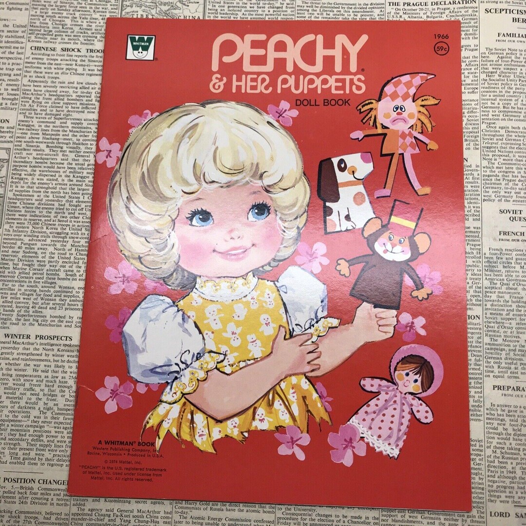 Paper Doll Uncut Peachy & Her Puppets 1974 Whitman - Etsy
