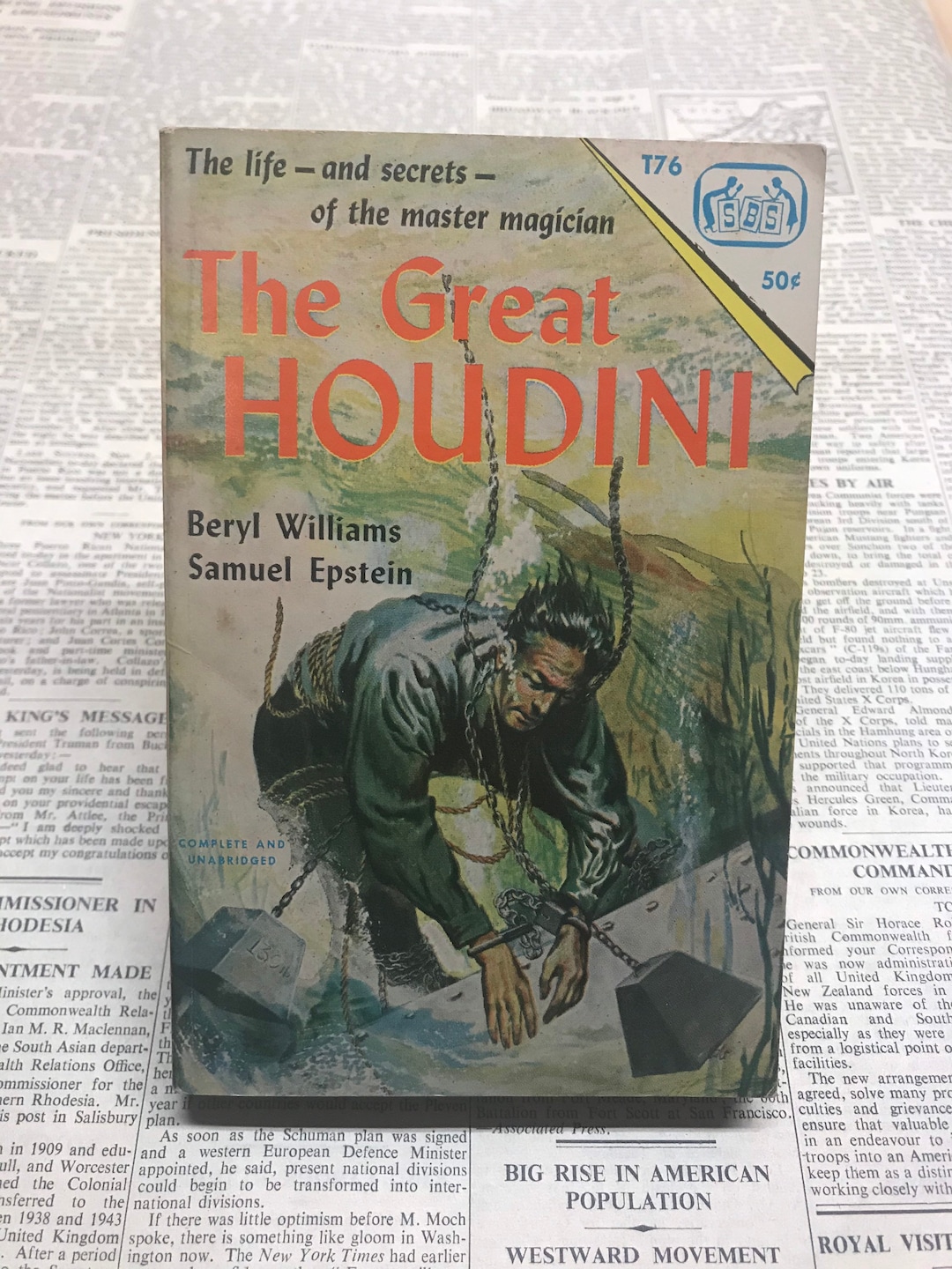 Houdini Biography: Life and Secrets of the Master Magician (1962 PB) - Etsy