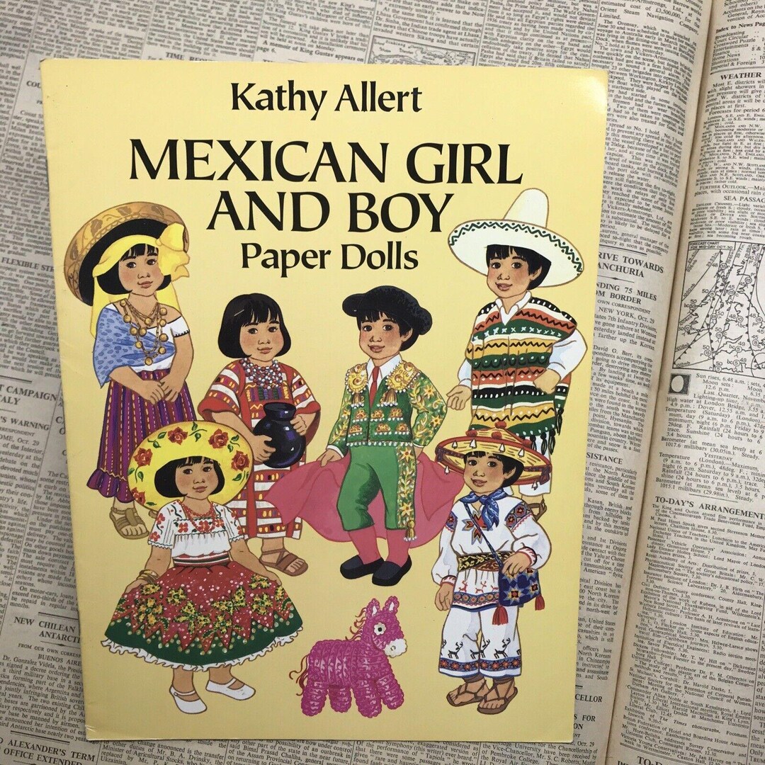Paper Dolls Uncut Mexican Girl & Boy Kathy Allert Dover 1992 - Etsy