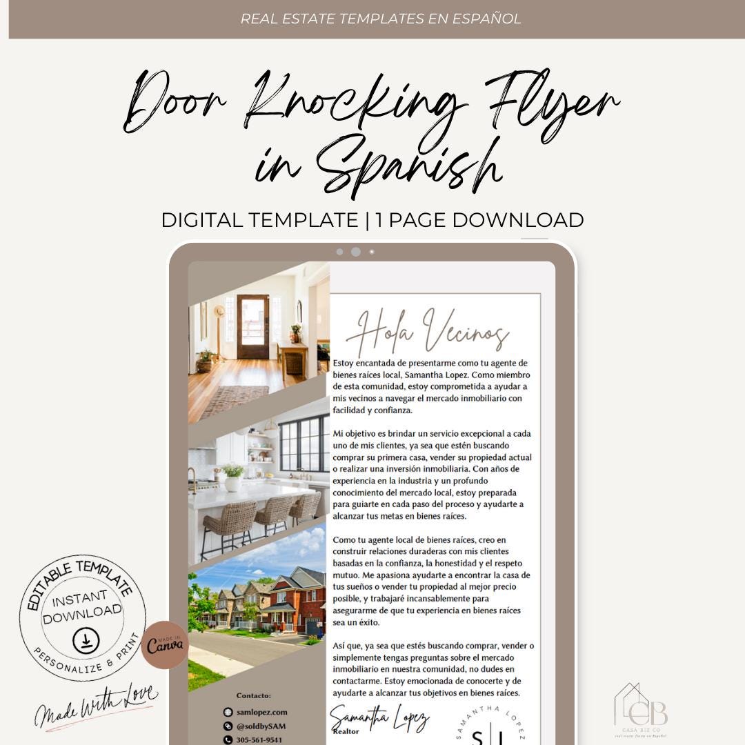Real Estate Door Knocking Flyer | Editable Realtor Marketing Template ...