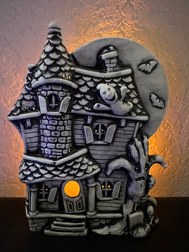 Ceramic Hand Painted Haunted House - Etsy