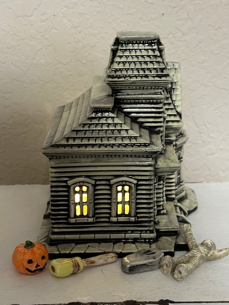 Ceramic Light up Haunted House - Etsy