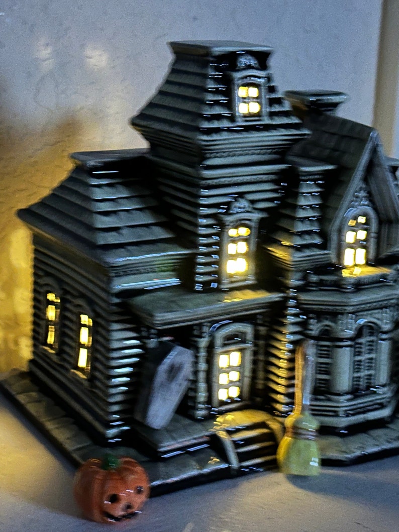 Ceramic Light up Haunted House - Etsy