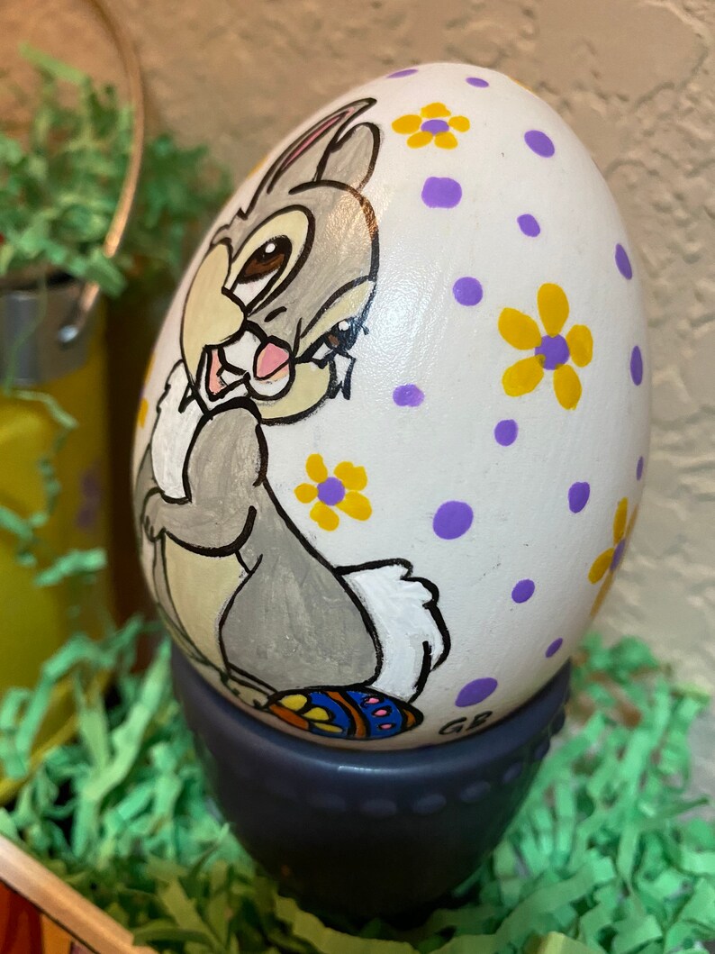 Disneys Bambi Thumper Painted Egg - Etsy