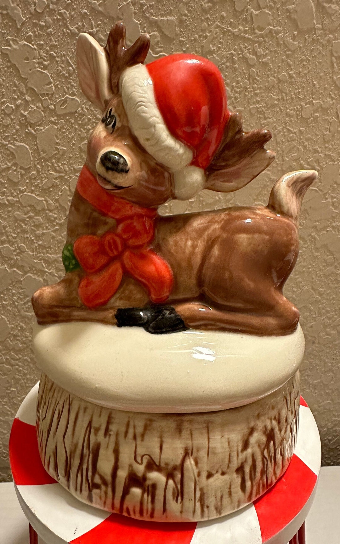 Vintage Reindeer Candy/trinket Box - Etsy