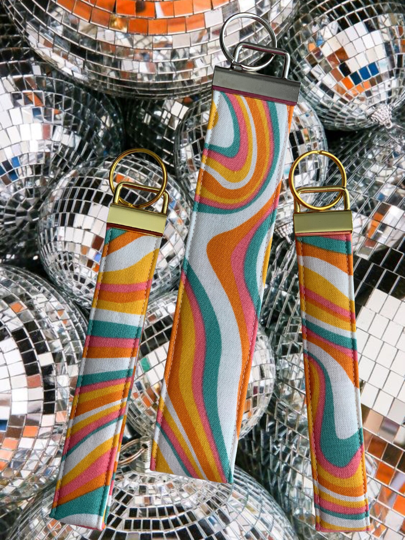 Rainbow Swirl Key Fob| Rainbow Swirl Key Fob | Wristlet Keychain ...