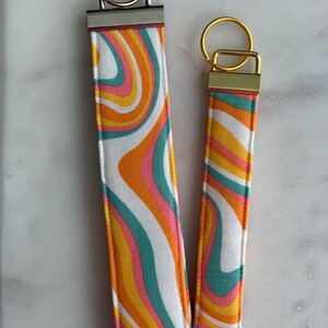 Rainbow Swirl Key Fob| Rainbow Swirl Key Fob | Wristlet Keychain ...