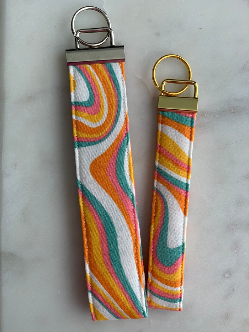Rainbow Swirl Key Fob| Rainbow Swirl Key Fob | Wristlet Keychain ...