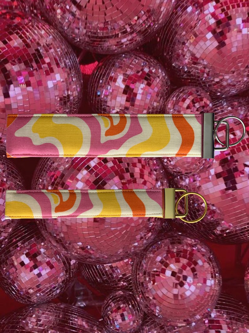 Groovy Retro Key Fob| Rainbow Swirl Key Fob | Wristlet Keychain ...
