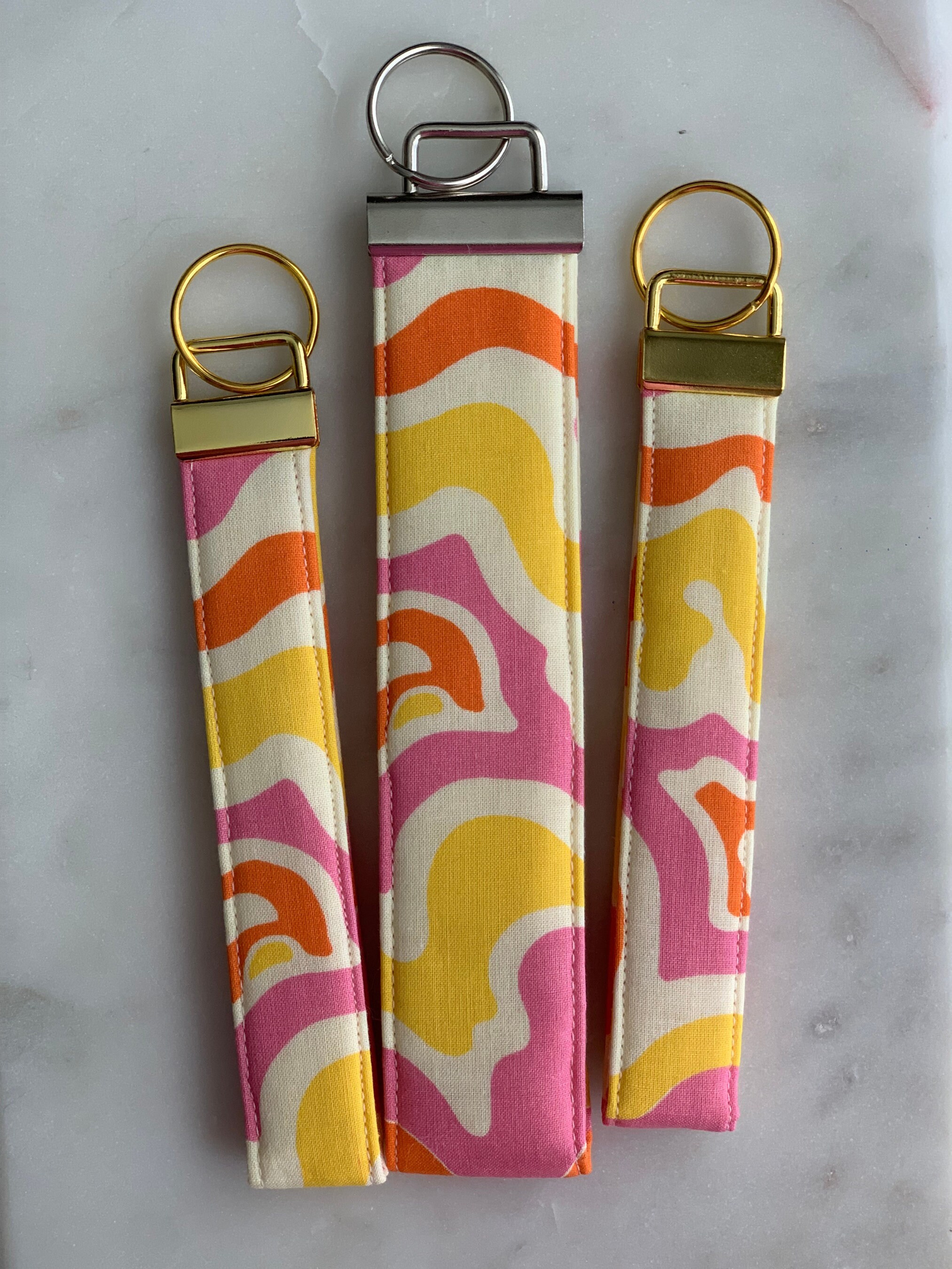 Groovy Retro Key Fob| Rainbow Swirl Key Fob | Wristlet Keychain ...