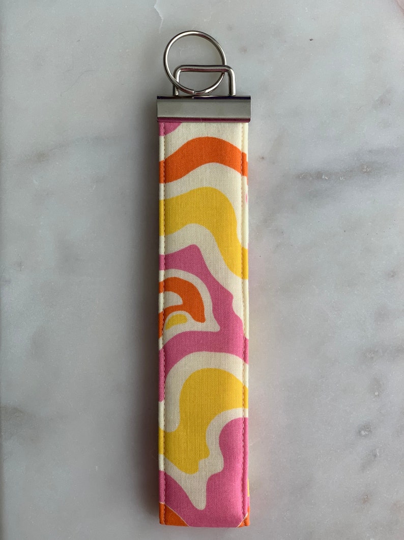 Groovy Retro Key Fob| Rainbow Swirl Key Fob | Wristlet Keychain ...