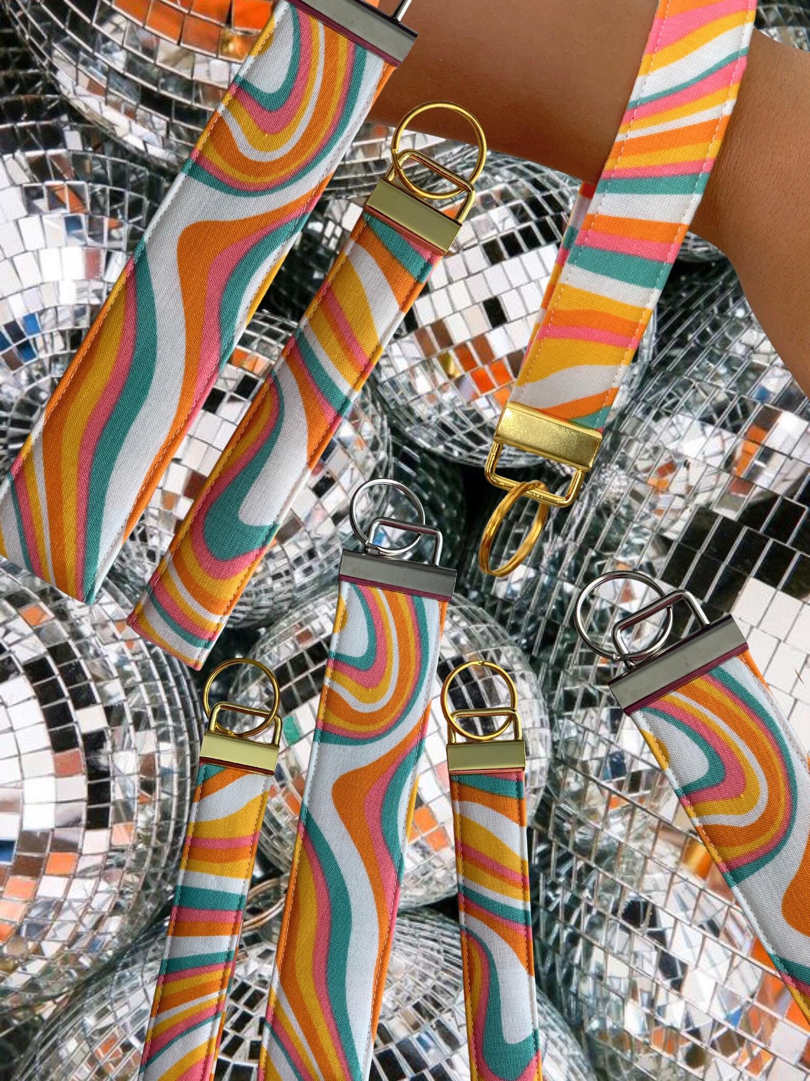 Rainbow Swirl Key Fob| Rainbow Swirl Key Fob | Wristlet Keychain ...