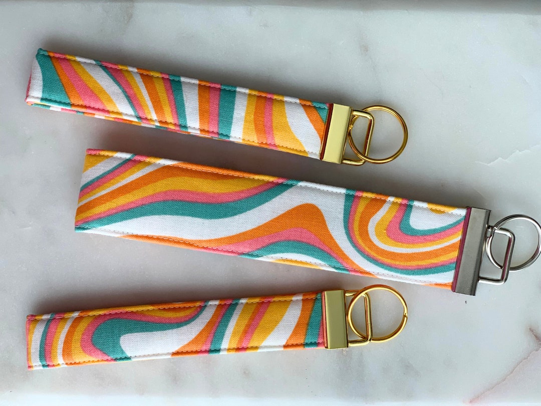 Rainbow Swirl Key Fob| Rainbow Swirl Key Fob | Wristlet Keychain ...