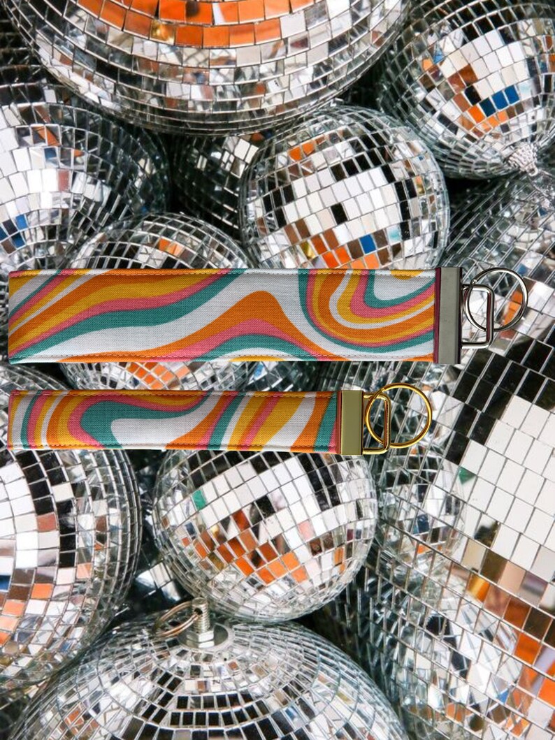 Rainbow Swirl Key Fob| Rainbow Swirl Key Fob | Wristlet Keychain ...