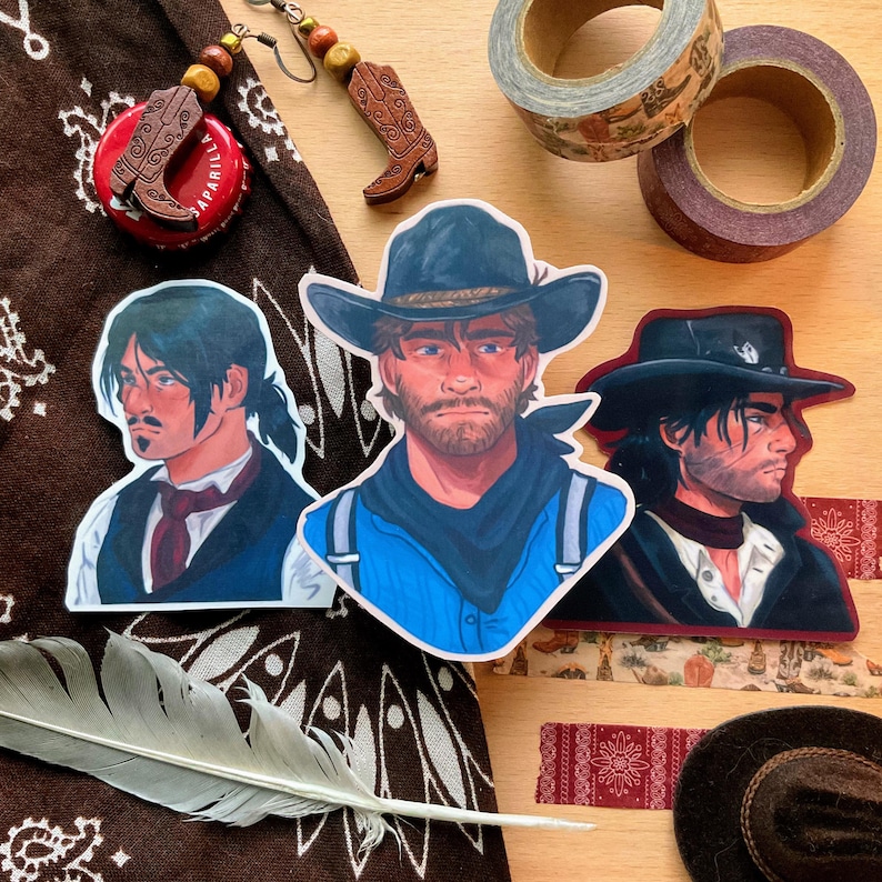 RDR Cowboy Stickers - Etsy