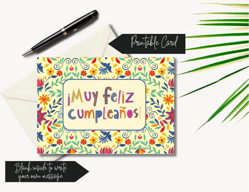 SPANISH Happy Birthday Card | Muy Feliz Cumpleaños | Mexican Birthday ...
