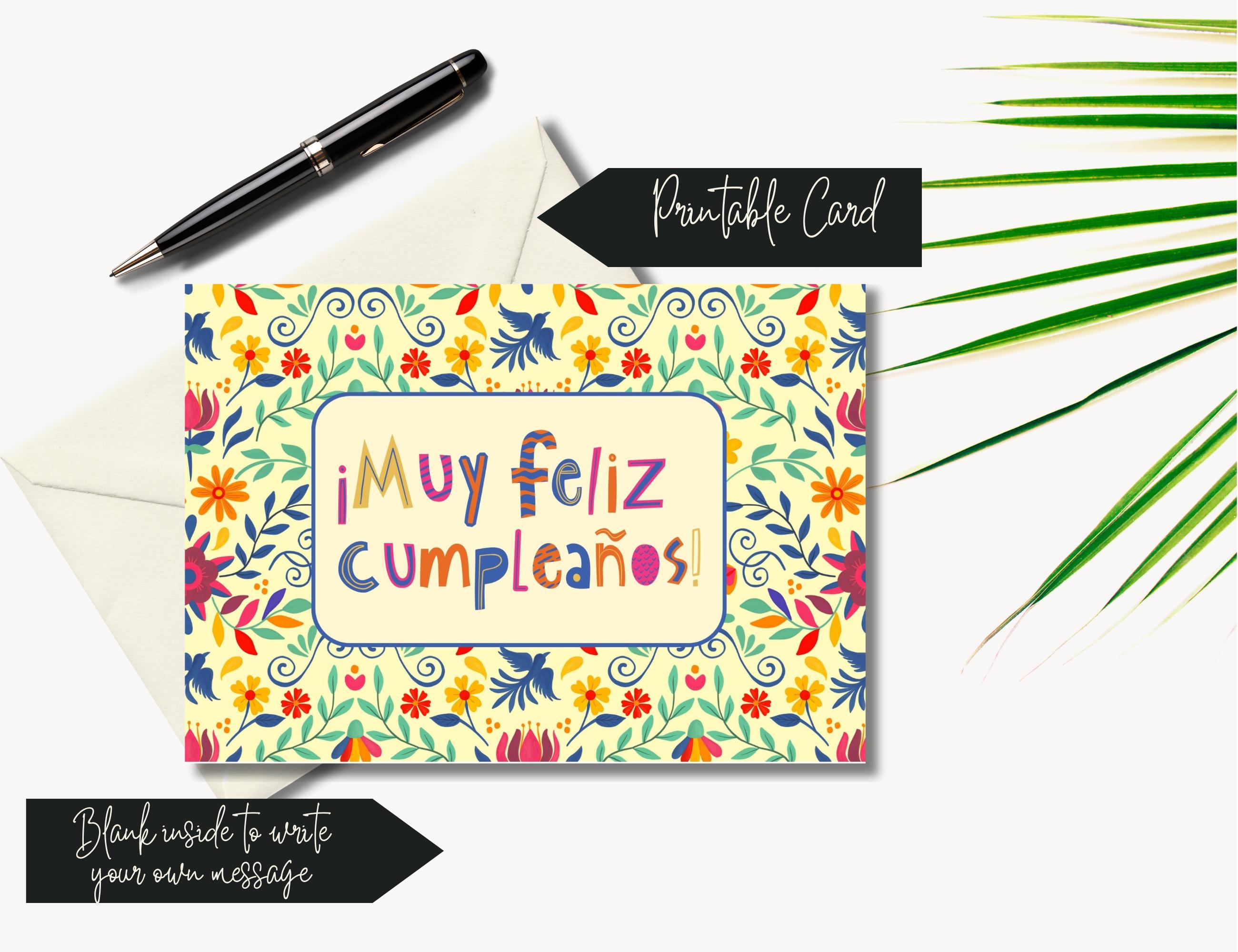 SPANISH Happy Birthday Card | Muy Feliz Cumpleaños | Mexican Birthday ...