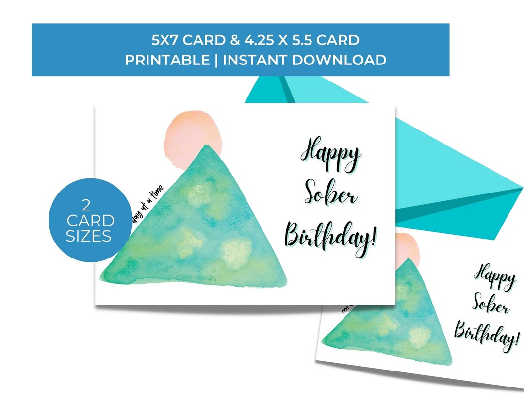 Happy Sober Birthday Card Sobriety Anniversary One Day at - Etsy Happy Sober Birthday Card Sobriety Anniversary One Day at - Etsy