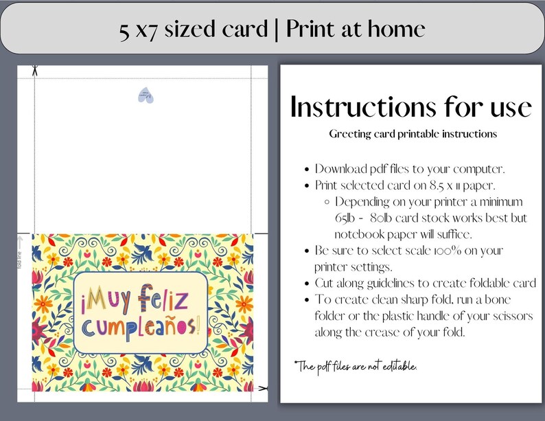 SPANISH Happy Birthday Card Muy Feliz Cumpleaños Mexican Birthday ...