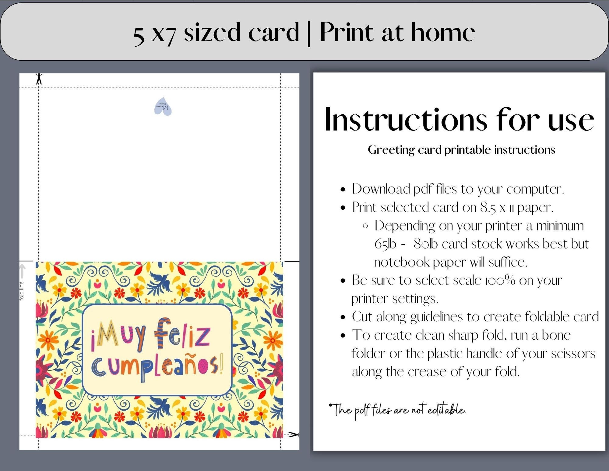 SPANISH Happy Birthday Card Muy Feliz Cumpleaños Mexican Birthday ...