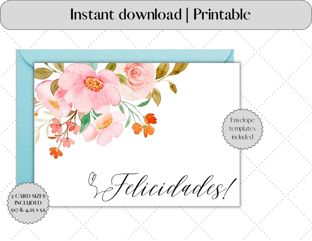 Felicidades Card | Spanish Congratulations Card | Celebracion ...
