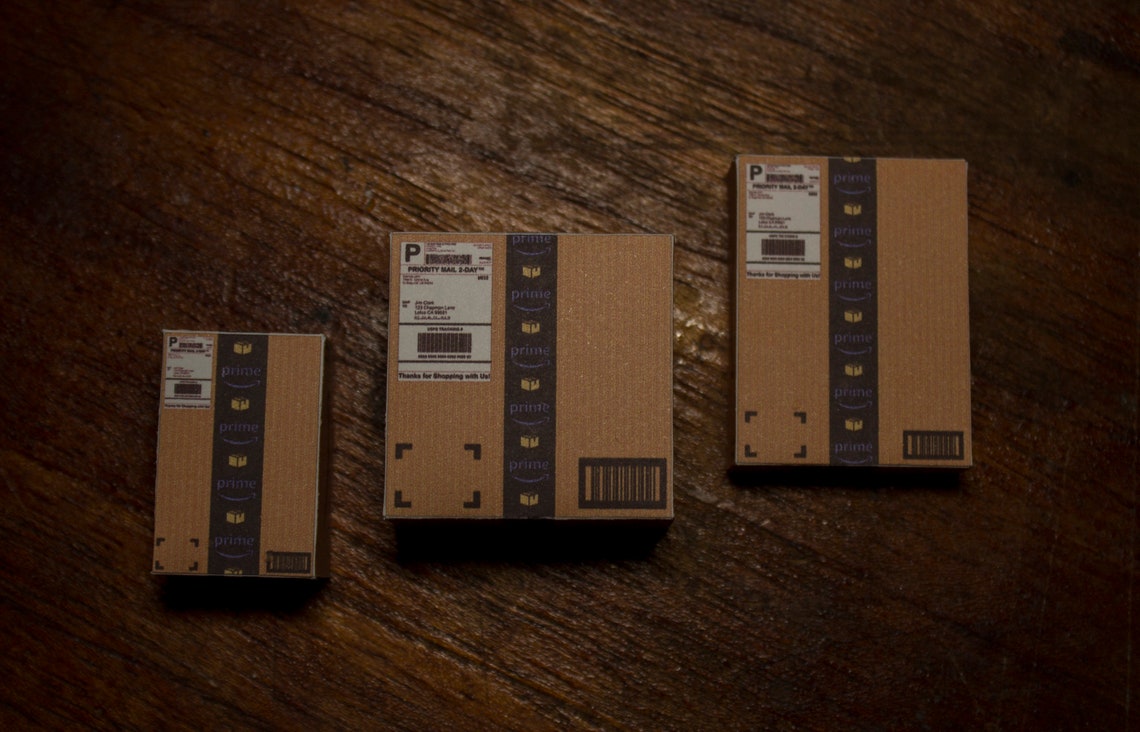 Mini Amazon Box Template Works on Cricut | Etsy