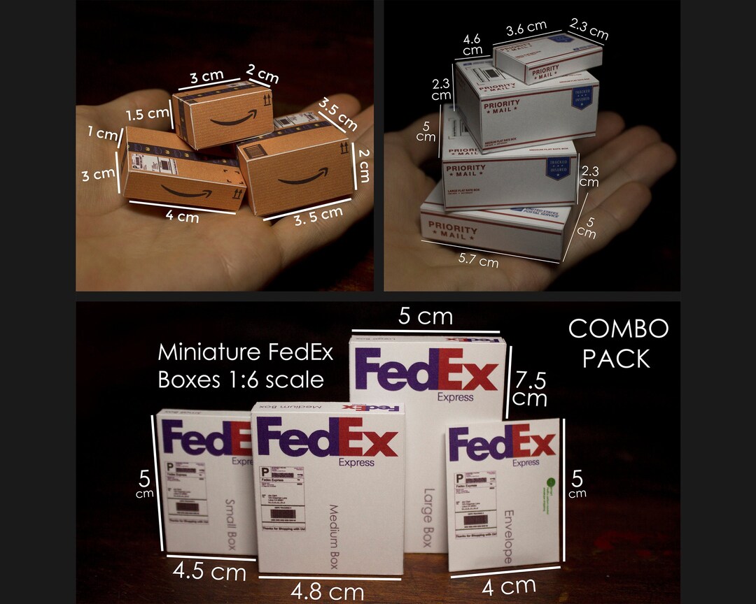 Mini Amazon, USPS & Fedex Boxes Template | Works on Cricut - Etsy