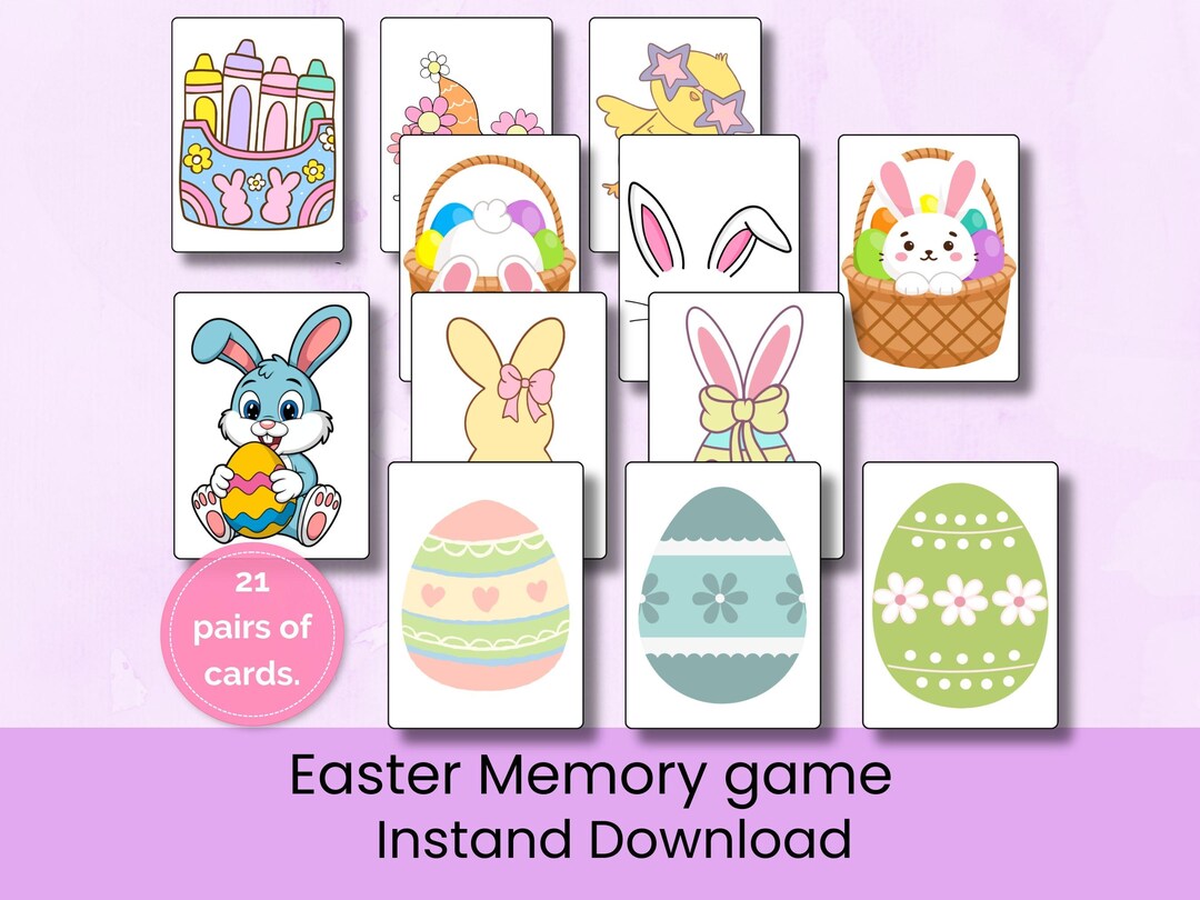 Easter Memory Matching Game, Kids Preschool Activity (PDF) - Etsy